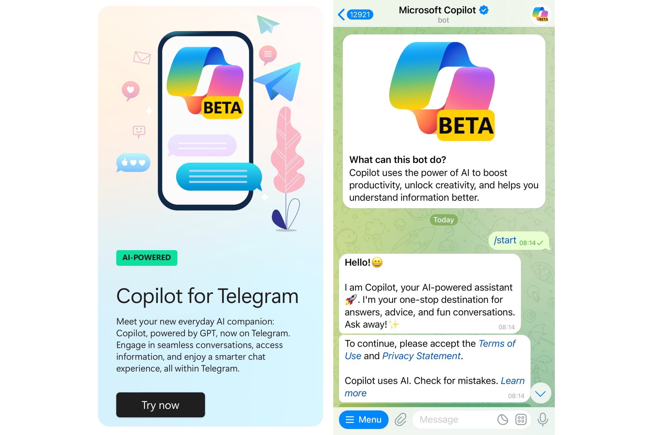 Copilot for Telegram｜由GPT模型及Bing搜尋支援 限每日提問30次 - EJ Tech