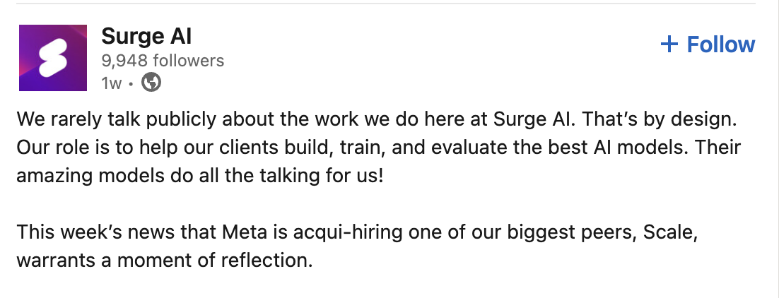 Surge AI｜揶揄對手 自己反涉剝削風波 - EJ Tech